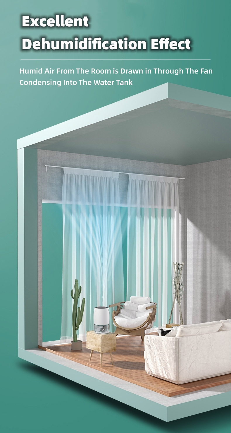 [SG Stocks] 1100ml Portable Mini Dehumidifier Low Noise for Home ...