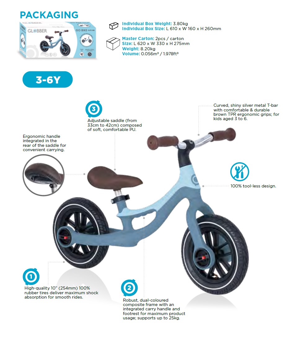 Globber Go Bike Elite Air Balance Bike (3 Colors) | Shopee Singapore