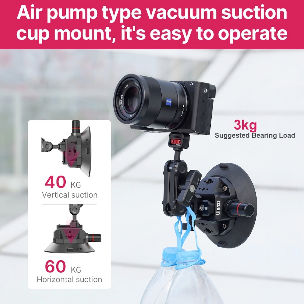 ULANZI SC-02 4.5" Suction Cup Mount NATO Magic Arm for Camera | Shopee ...