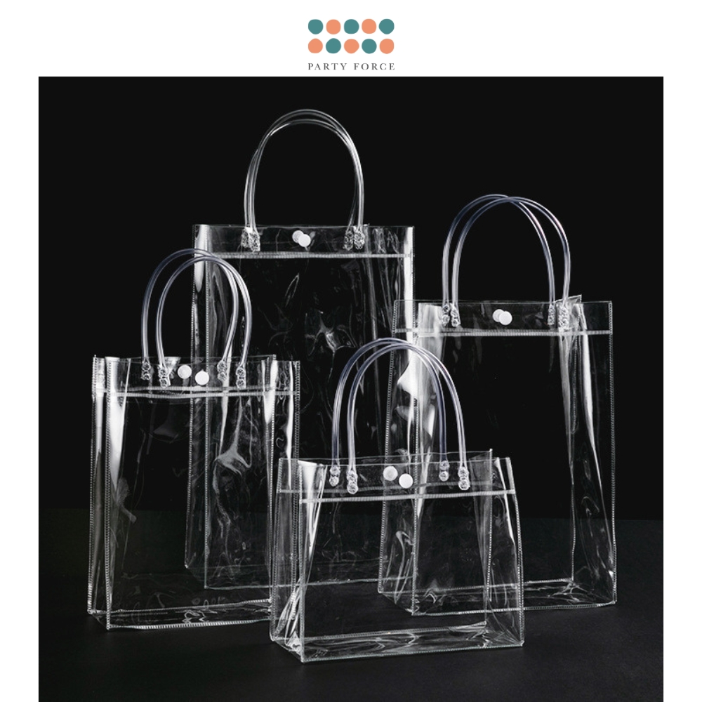 PVC Transparent Goodie Bag cute clear gift bag for birthday party event ...