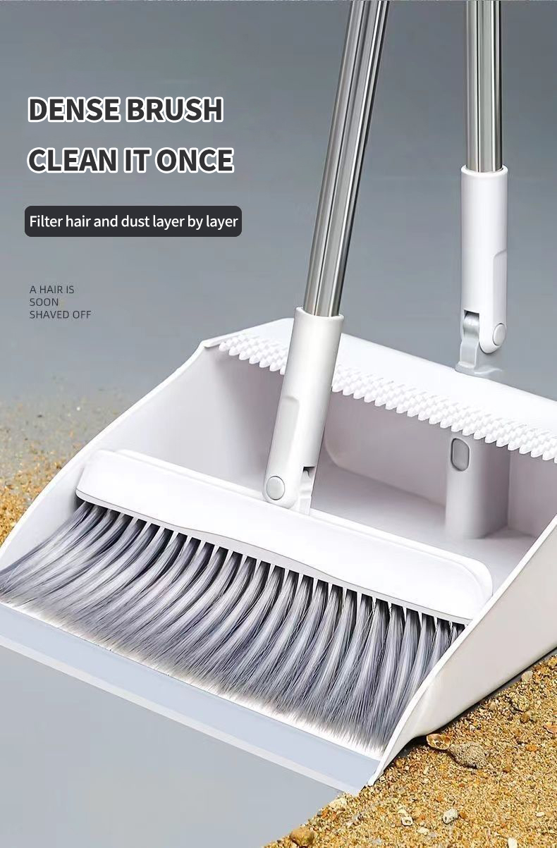 (HOME+) Rotatable Broom and Wind Proof Dust Pan with Broom Comb Broom Set | Shopee Singapore