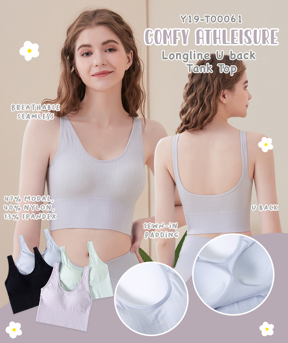 Young Hearts Comfy Athleisure Seamless Longline U back Tank Top Y19-T00061 | Shopee Singapore