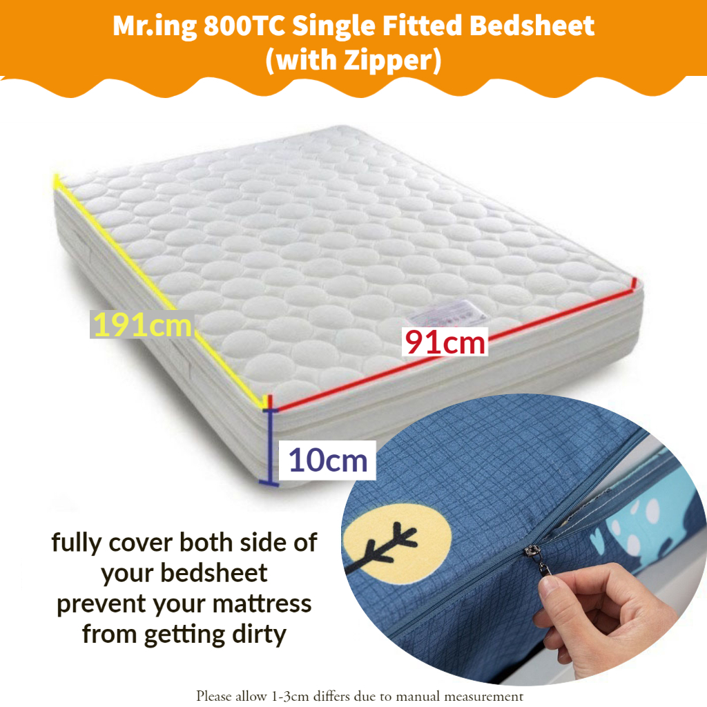 Mr.Ing Single Zip Bedsheet with pillow case set | Shopee Singapore