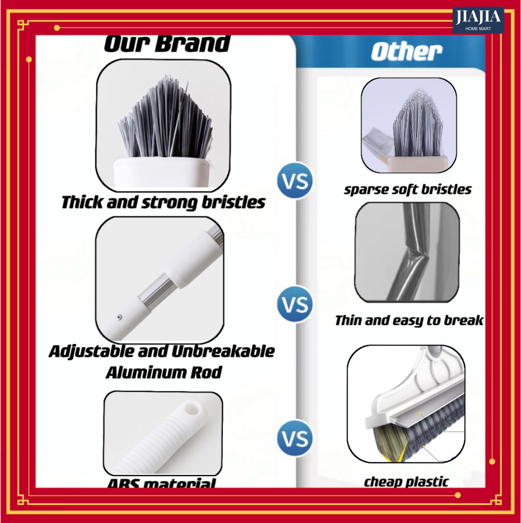 SG IN STOCK #Adjustable# Gap cleaning V Shape Brush Floor brush with ...