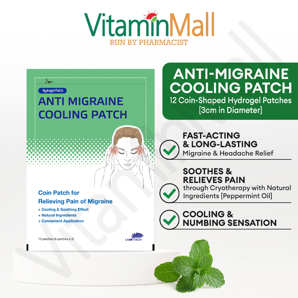 [TWIN PACK] Korea Labottach Migraine Relief Patch - Fast Acting Long ...