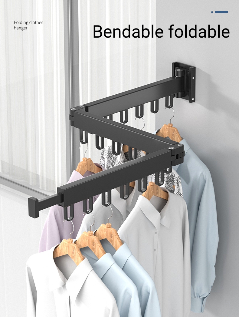 Maxvaluesg® Retractable Clothes Hanger Aluminum Drying Rack Punch/No ...