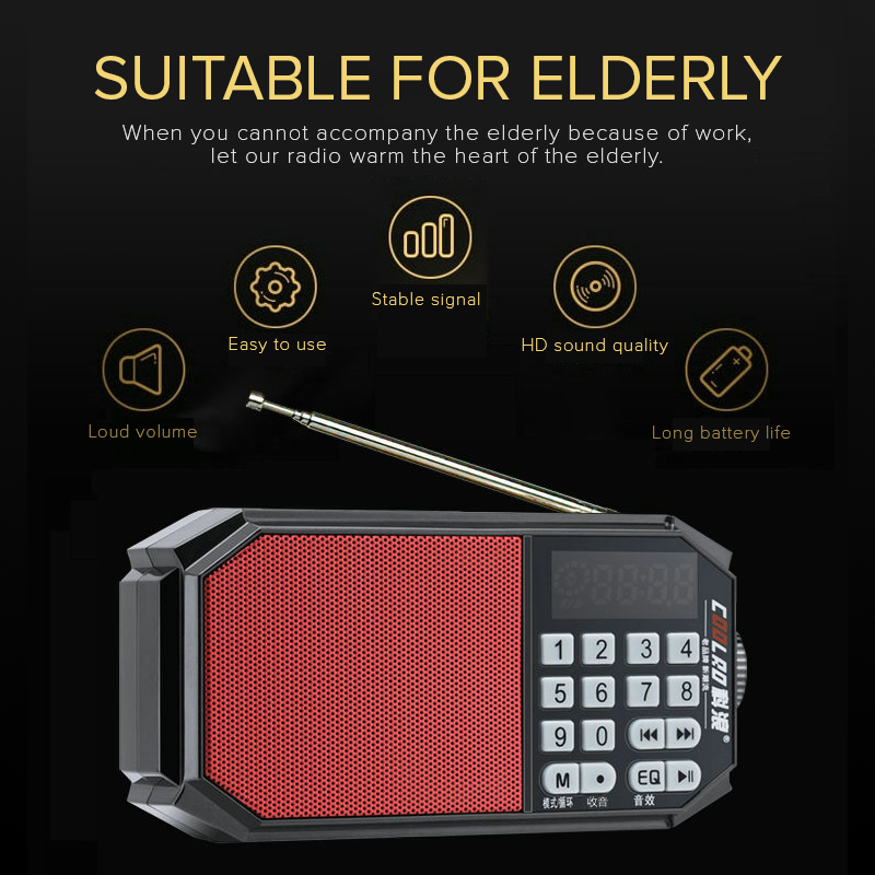 Mini Portable Bluetooth FM Radio Rechargeable Handheld Digital Player ...