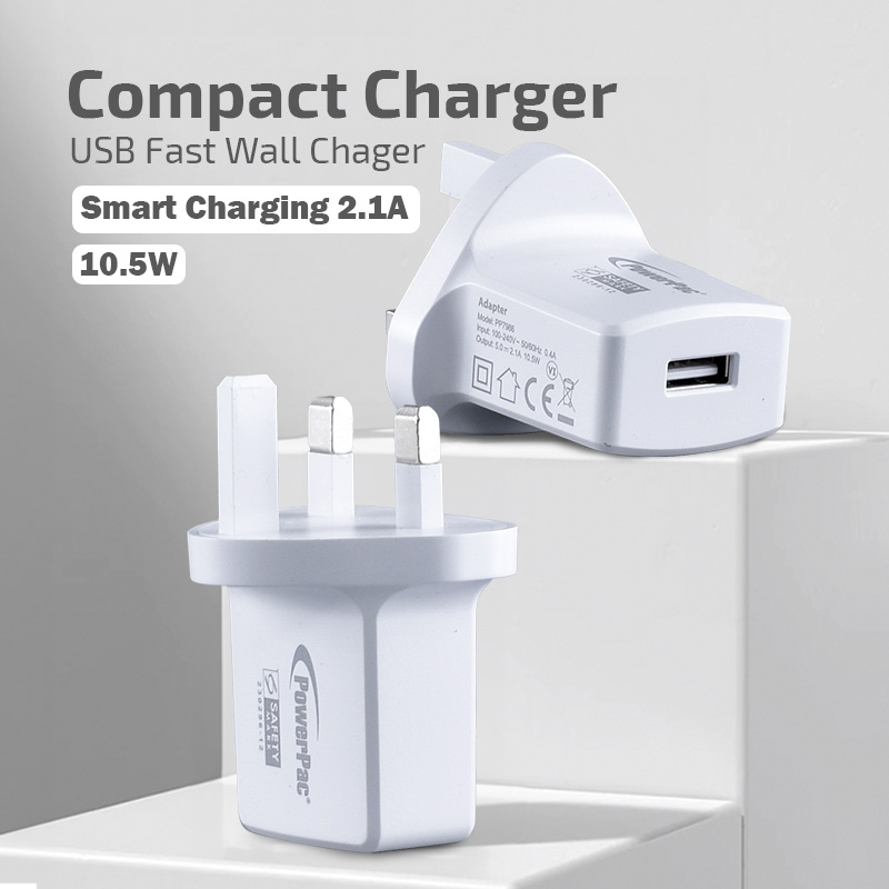 PowerPac 10.5W Charger Smart Charge USB Charger, Smart Charger | TYPE A ...