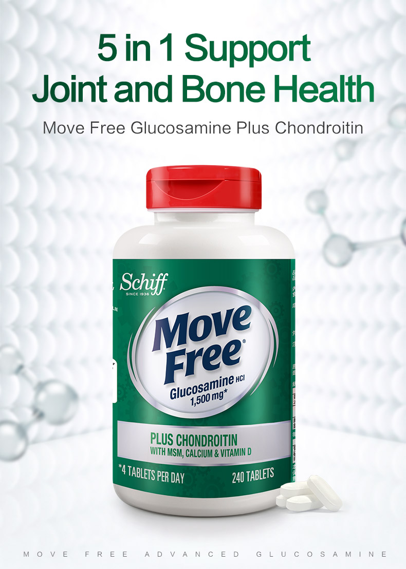 Move Free Glucosamine HCI 1500mg Joint Health Supplement 240 Tablets*4 ...