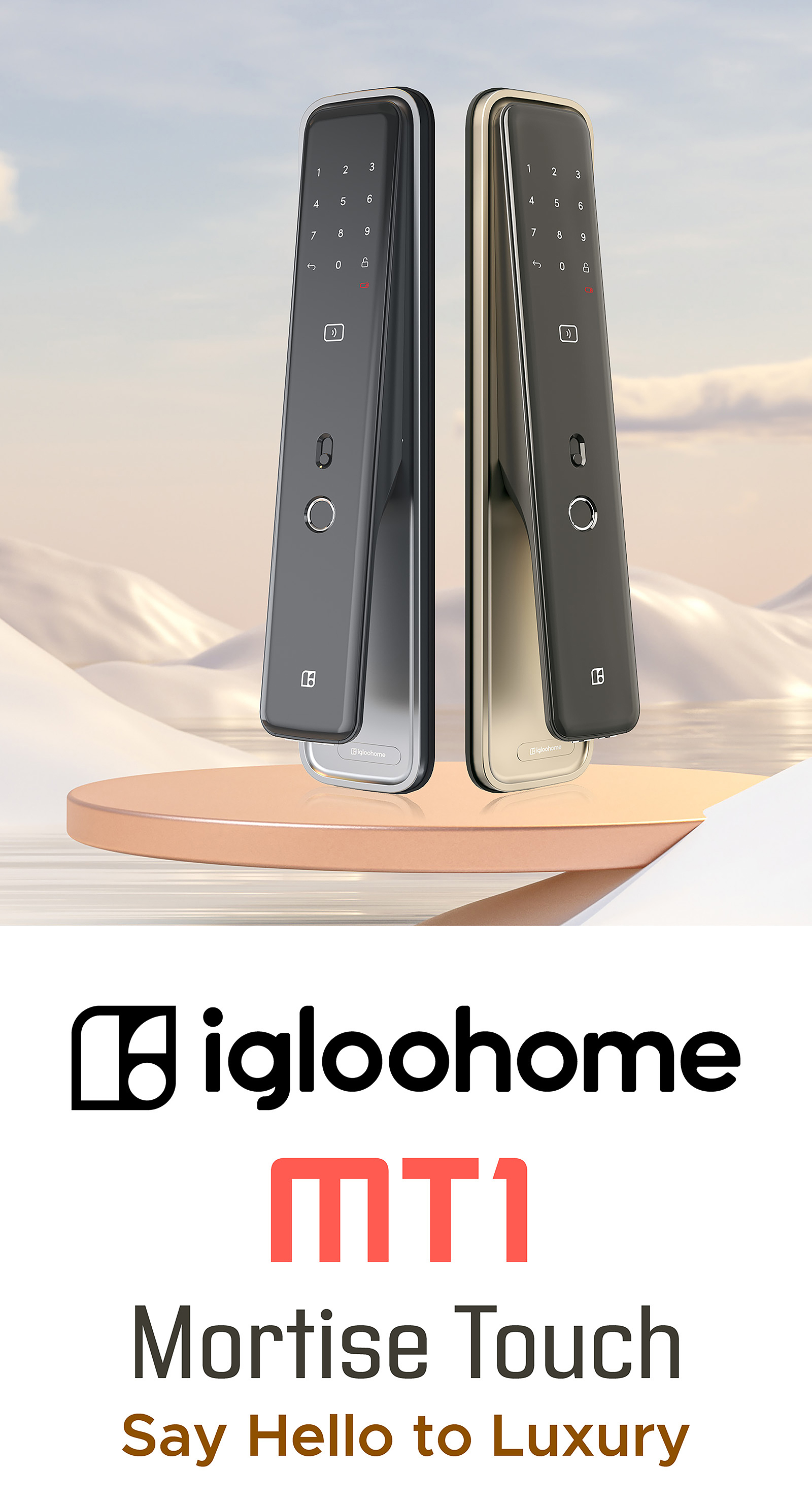 IGLOOHOME MT1 (MORTISE TOUCH) DIGITAL LOCK. FINGERPRINT/CARD/PIN/KEY ...