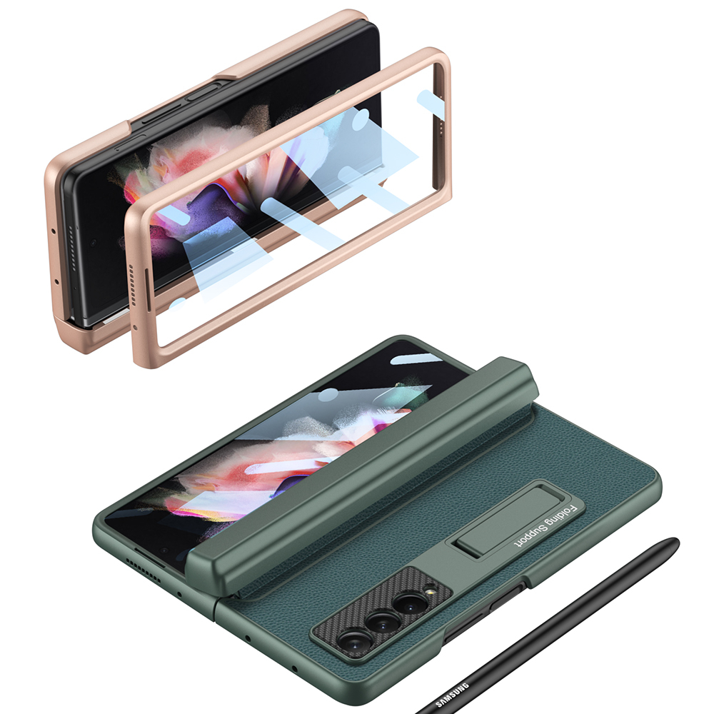 For Galaxy Z Fold 6 5 4 3 Full Coverage Protective Stand Case With Pen ...