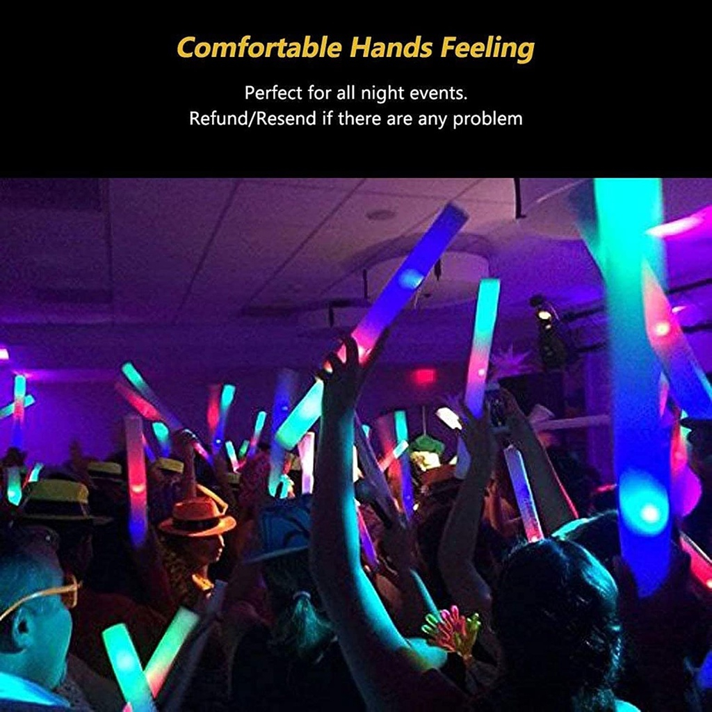 🎉SG Stock 2025 Party Glow Stick Foam Light Stick Concert Colorful LED ...
