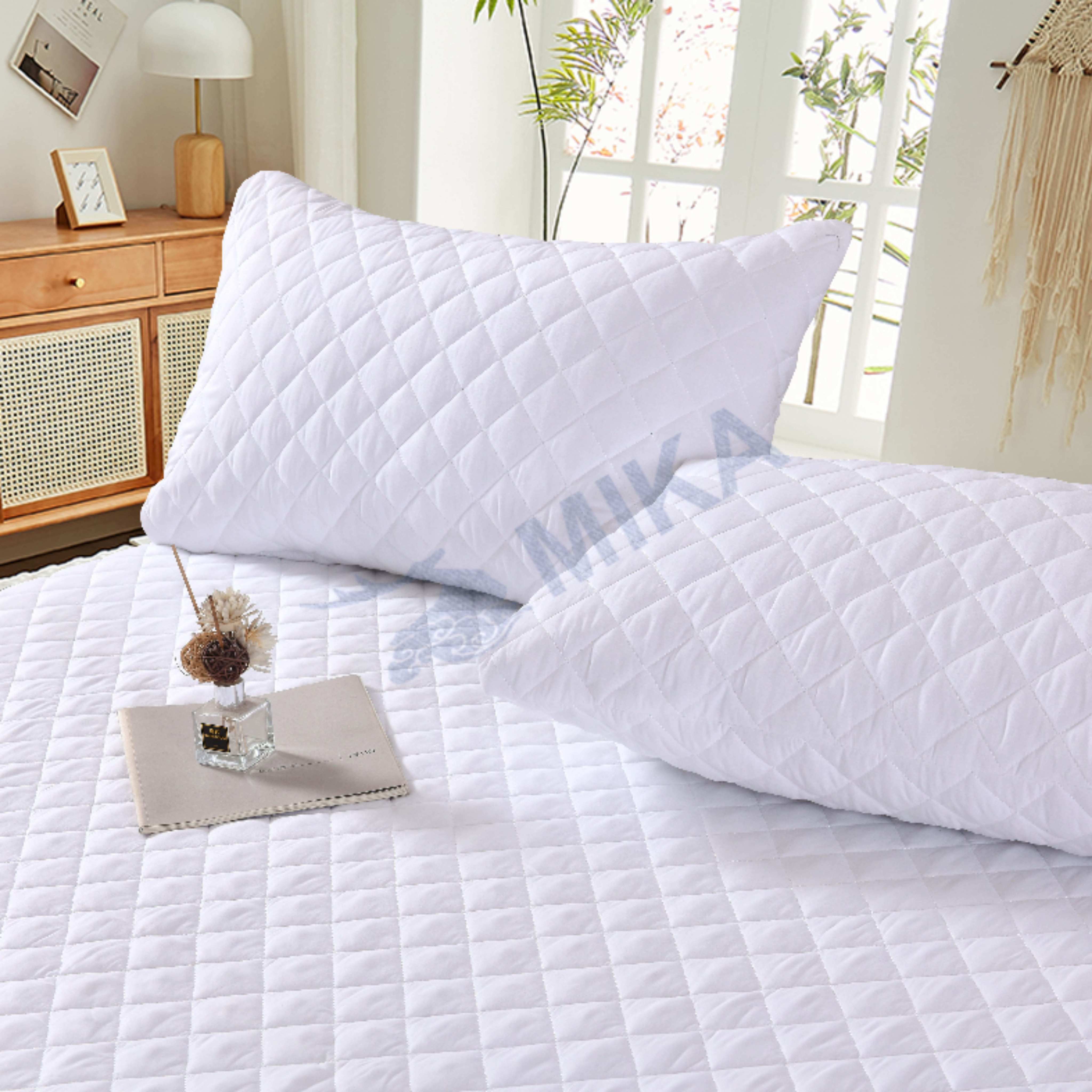 Cotton Mattress Protector Elastic Band sofe&comfy Anti Mite Breathable ...