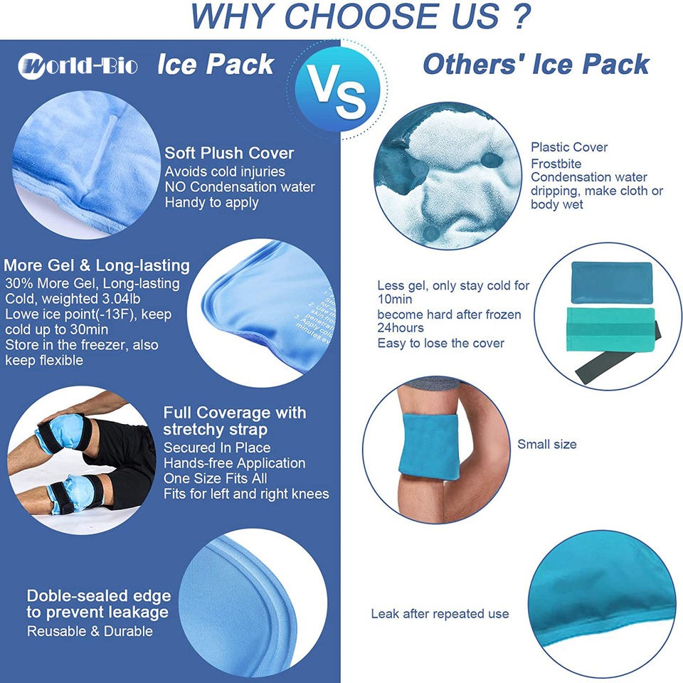 Compress Ice pack Gel Hot Cold Compression Gel Sport Knee Ice Pack for ...