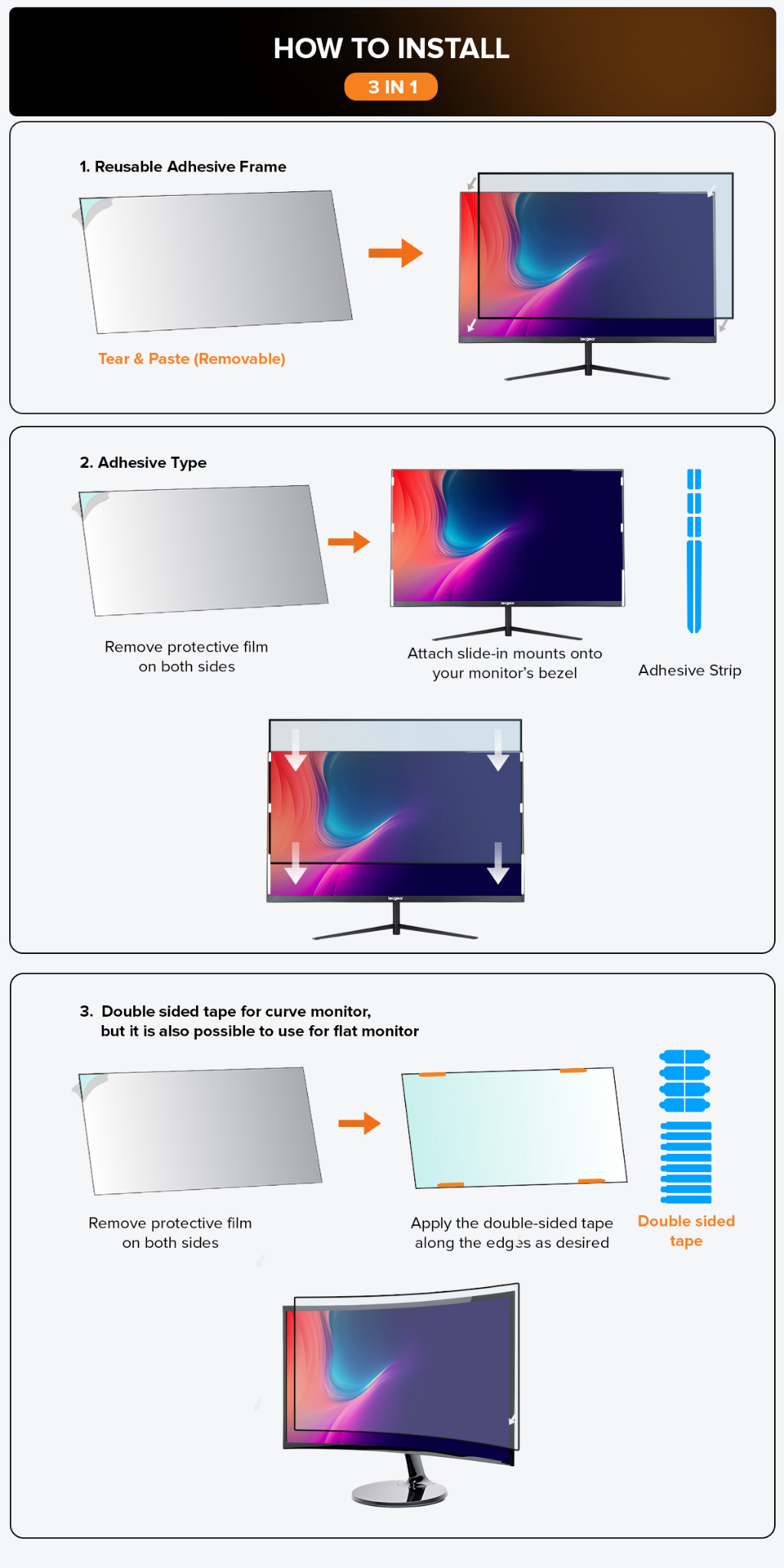 Tecgear Blue Light Shield Filter Anti Blue Light Screen Filter, Eyes ...