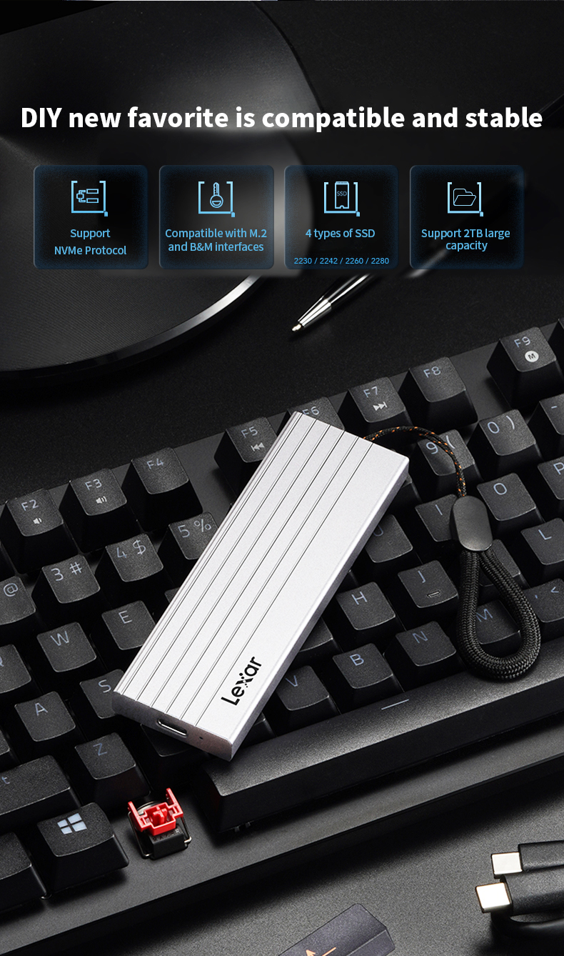 LEXAR E300 E350 SATA/NVME M.2 / E100 2.5" SATA - SSD / HDD ENCLOSURE ...