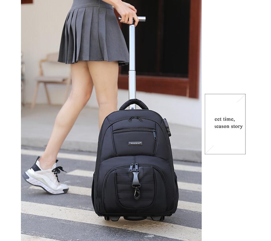 Premium Business Trolley Laptop Backpack Bag 2 Wheels Cabin Luggage for ...