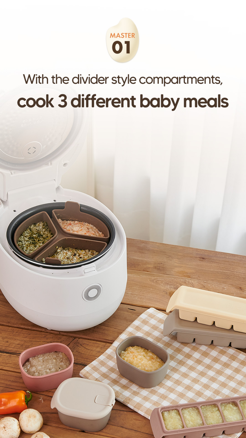 Firgi Rice Cooker Divider /Platinum Silicone / Easy meal / Meal prep ...