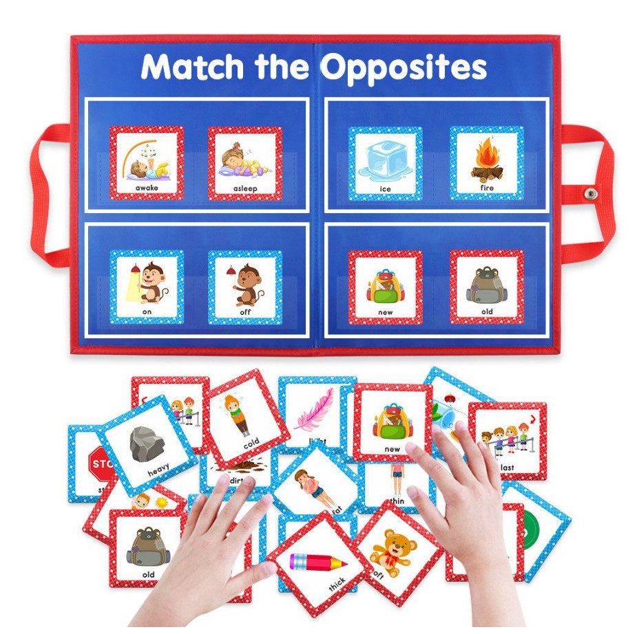 Match The Opposites Flash Cards Pocket Chart Card Match It Cards Game ...
