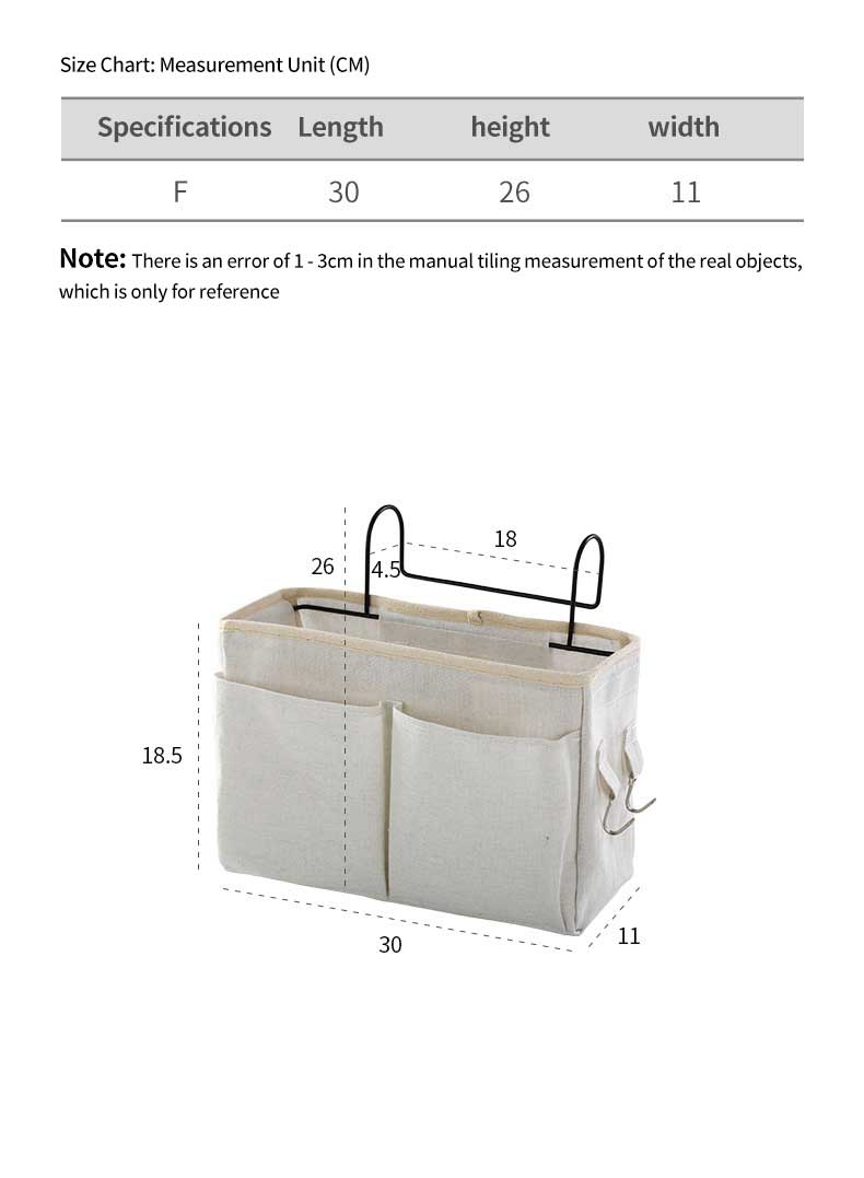 (HOME+) Bedside Tidy Organiser Hanging Storage Holder Cabin Shelf Bunks ...