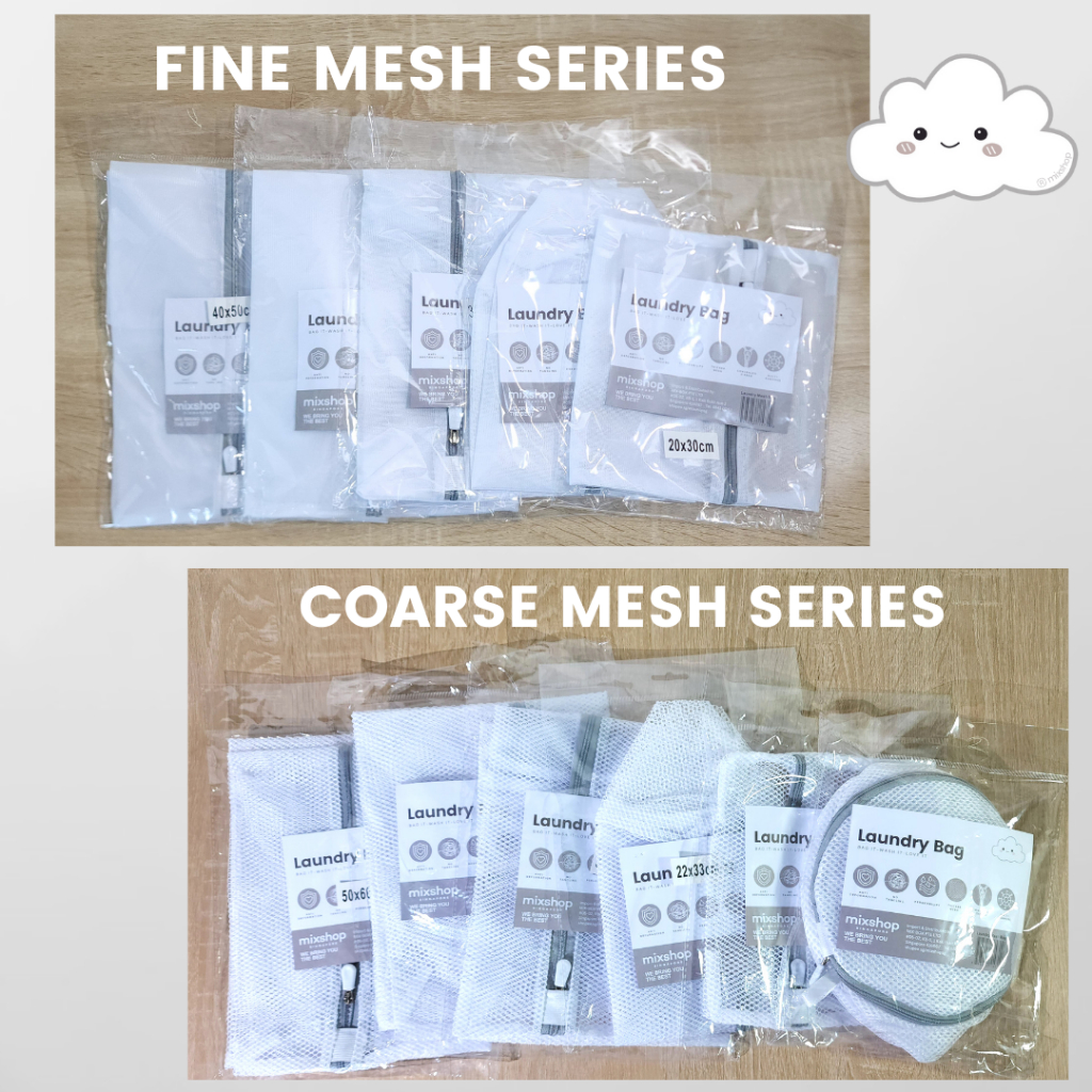 mixshop Laundry Bag for Washing Machine, Fine/Coarse Mesh Laundry Net ...