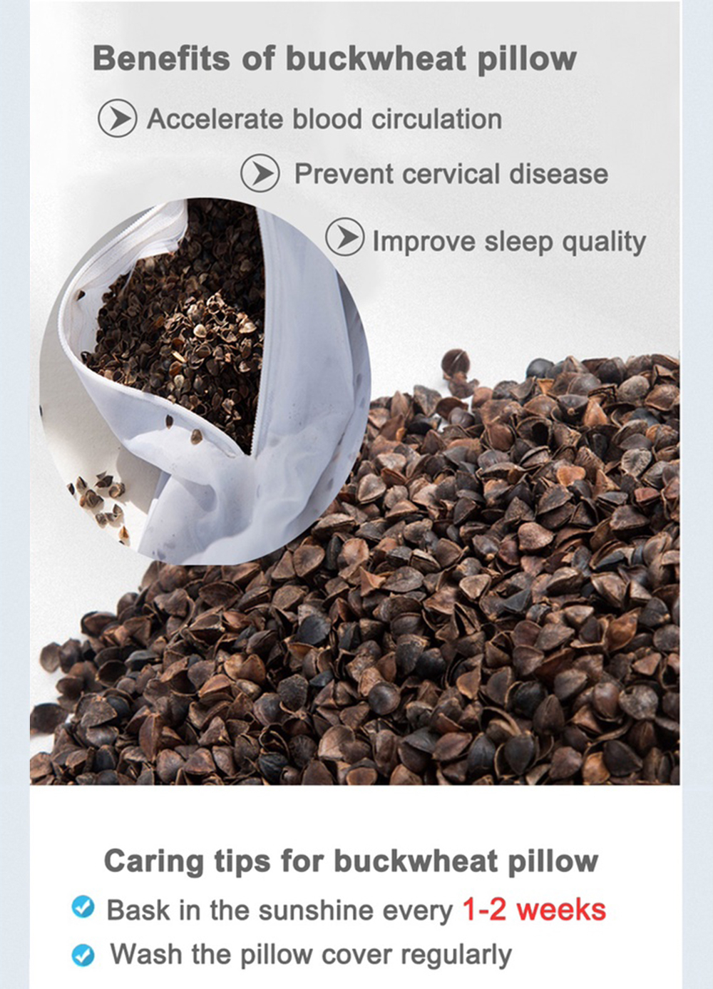 Adult Buckwheat Pillow Prevent Cervical Disease Accelerate Blood ...