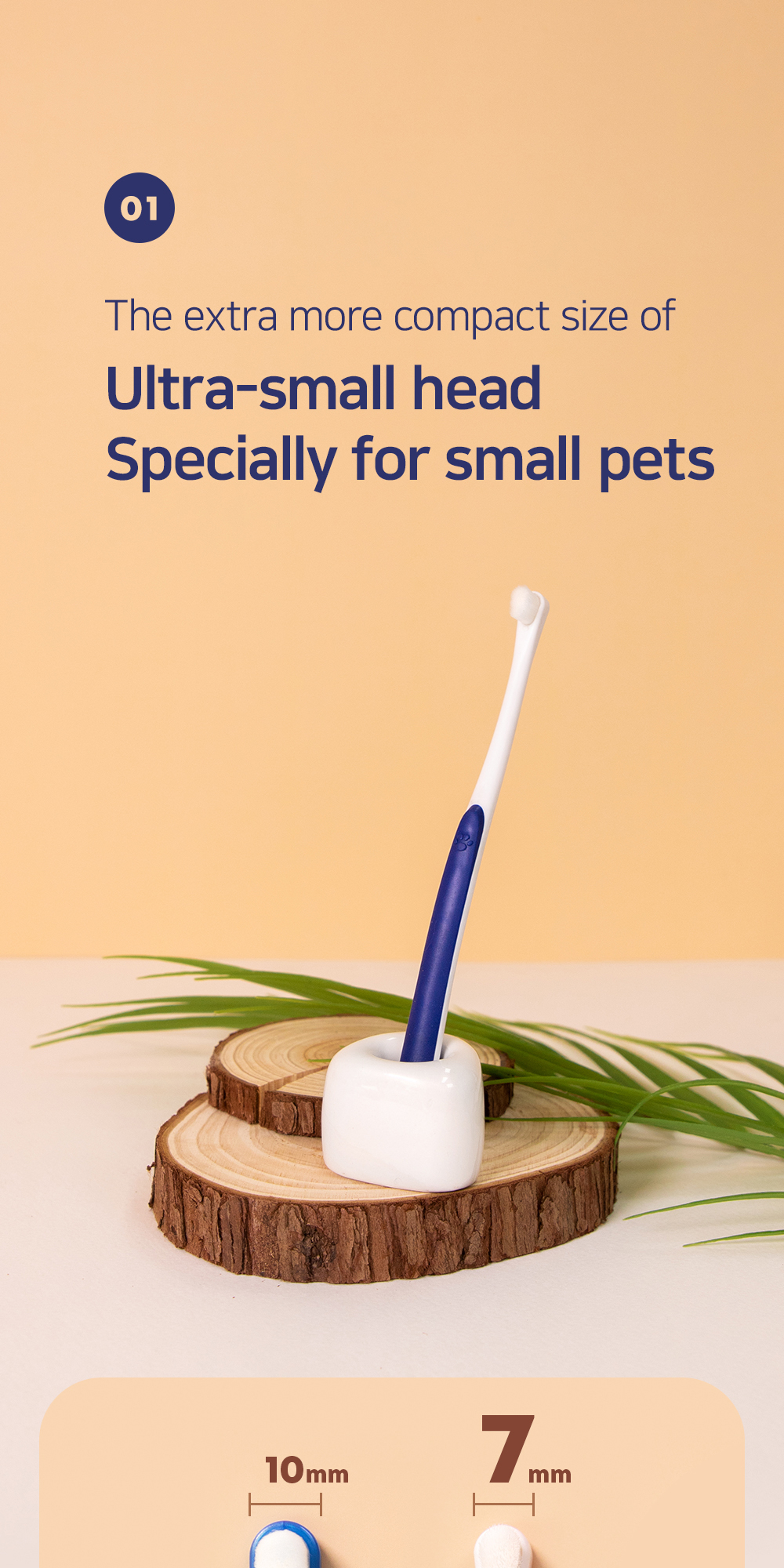 [Junglemonster] Premium Dog and Cat Pet Toothbrush Small size Dentisoft with extra soft Bristles ...