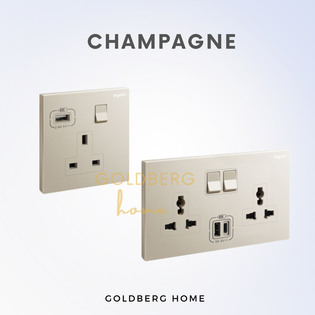 Legrand Galion Socket with USB White Dark Silver Champagne Rose Gold ...
