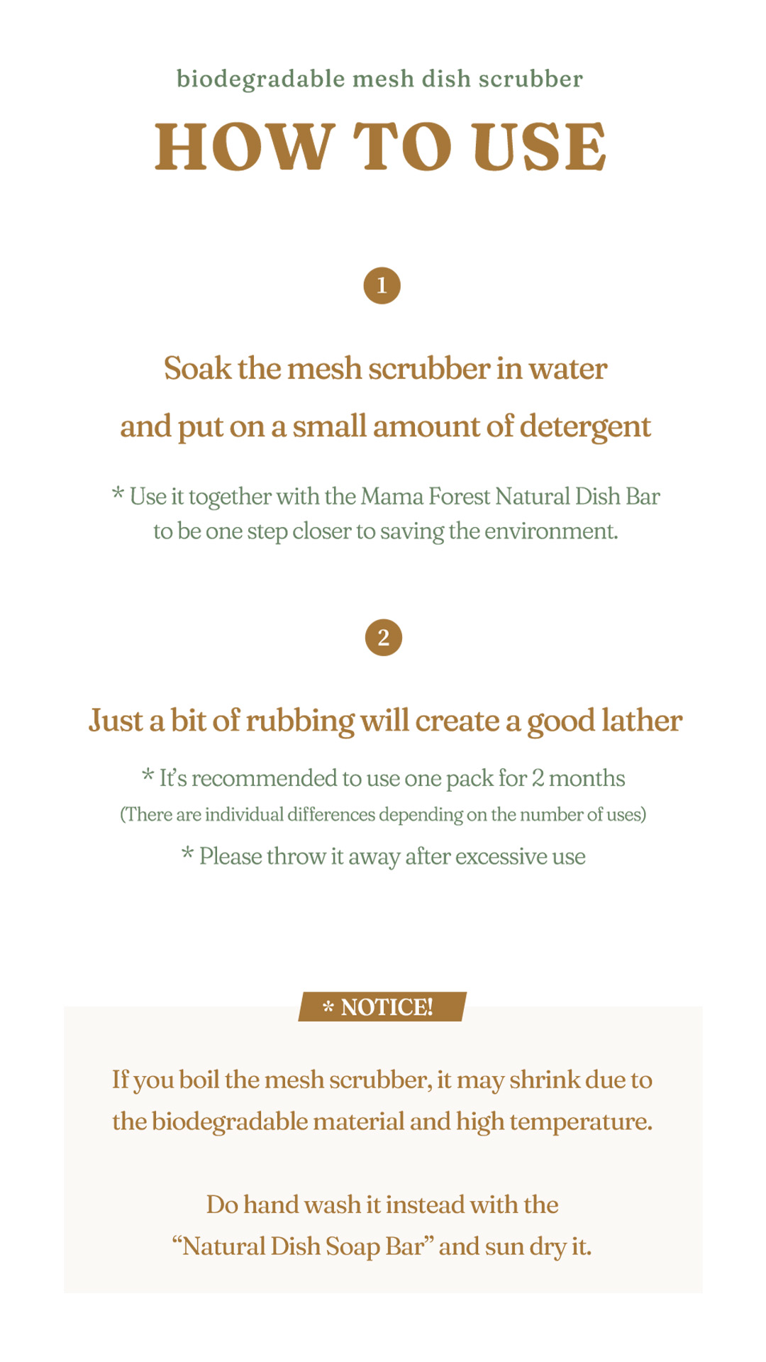 [3pcs] Mamaforest Biodegradable Mesh Scrubber / No Plastic / 100% ...