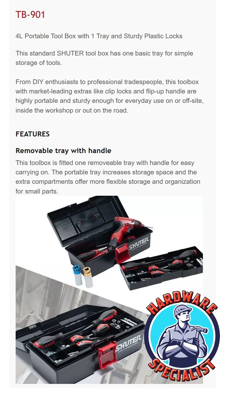 Shuter TB-901 / TB-902 / TB-905 Tool Box / Storage Box / Organizer - Taiwan | Shopee Singapore