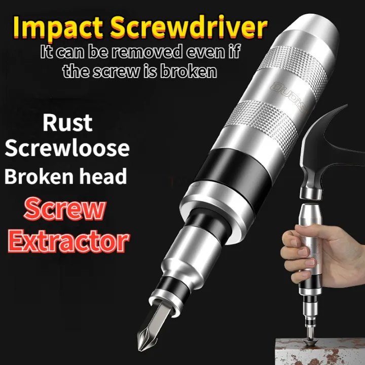 1/2" Manual Impact Driver Reversible Drive 4 Bit Set Portable ...