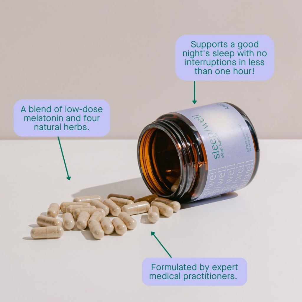 Moom Health™ sleep/well Supplement with Melatonin, 100% Natural, For ...