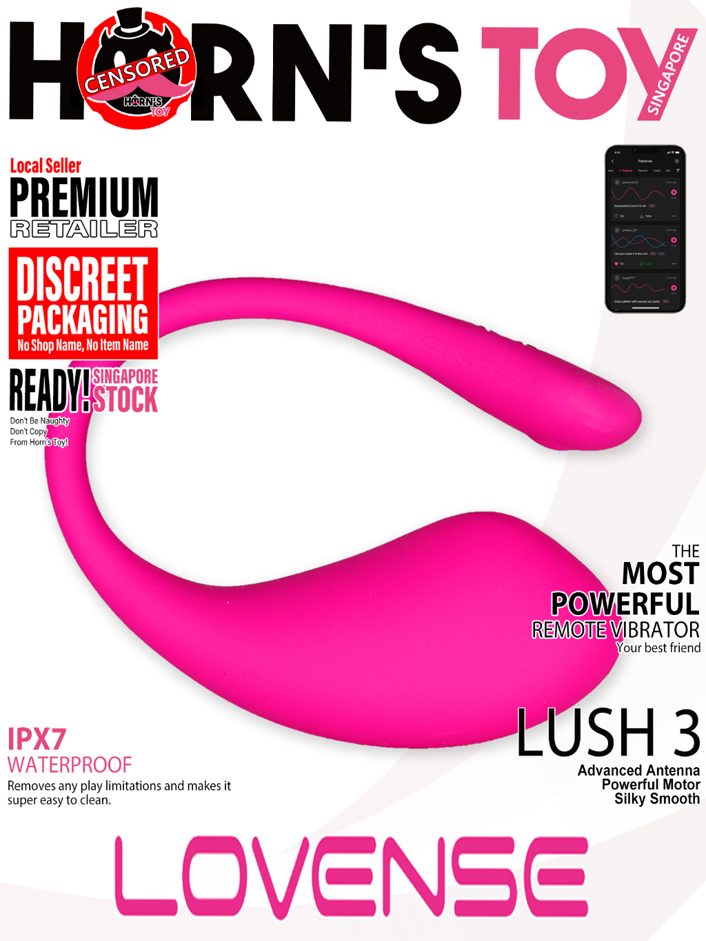 Lovense Lush 3 Bullet Vibrator Upgraded Wearable Bluetooth Stimulator