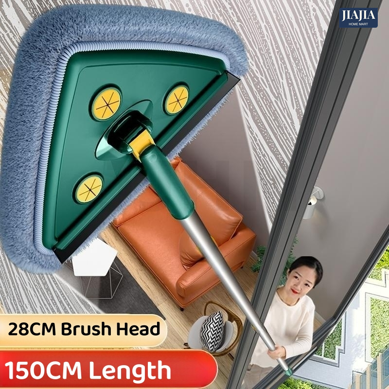 SG IN STOCK Triangular Mop 360° Rotatable 150cm Type Easy Drainage ...