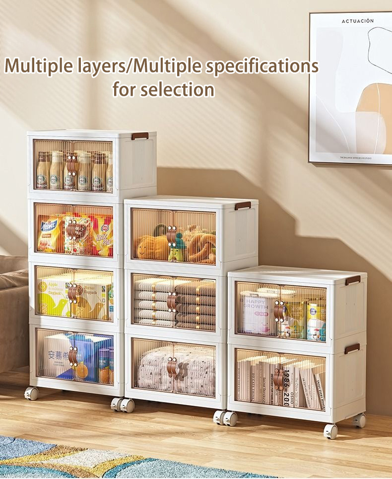 【SG Stock】Folding Storage Box Cupboards Cabinets Transparent Double ...