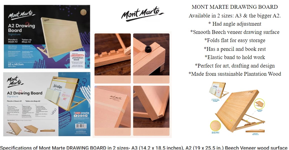 Mont Marte Drawing Board A2/A3 with Elastic Band | Shopee Singapore