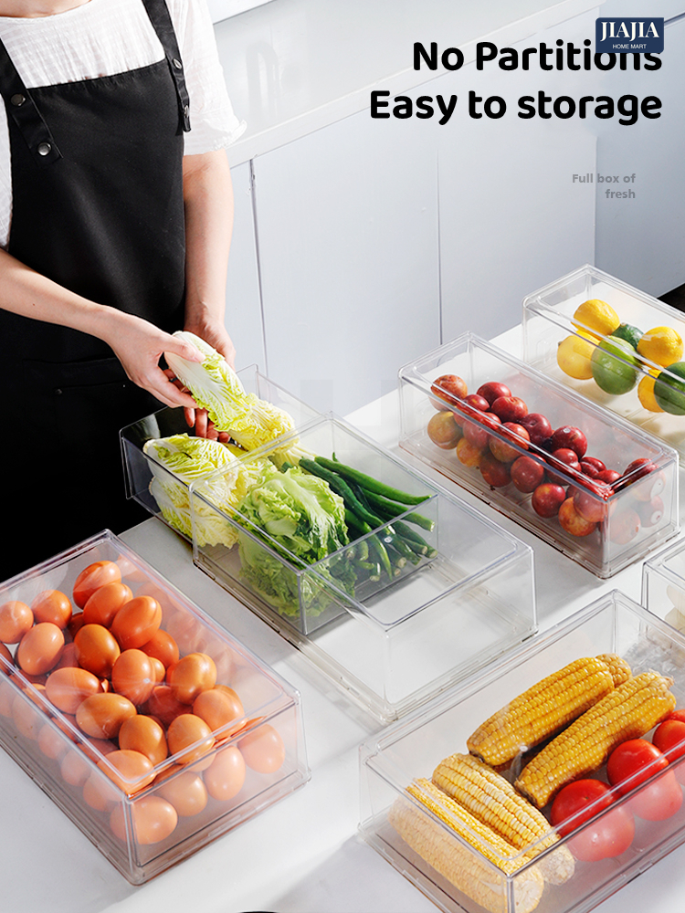 Premium Acrylic Top Food Grade Transparent Fridge storage drawer ...