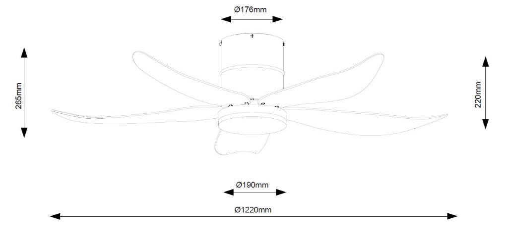 Fanco CO-Fan Rito 5 48" / 54" Smart Wifi 5 Blades DC Ceiling Fan With ...