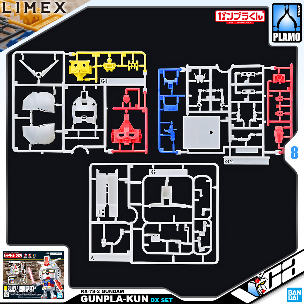 ⭐️ BANDAI GUNPLA GUNPLAKUN GUNPLA-KUN RX-78-2 GUNDAM CUTE SMALL PLASTIC ...
