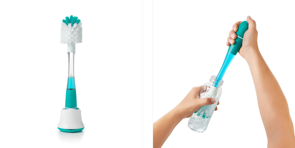 Oxo Tot Soap Dispensing Bottle Brush With Stand (Teal) | Shopee Singapore
