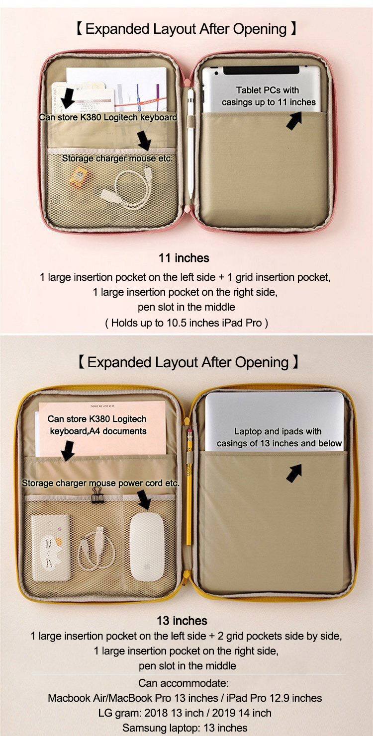 Specool® 11/13 Inch Laptop Sleeves Tablet PC Bag Multi-compartment ...