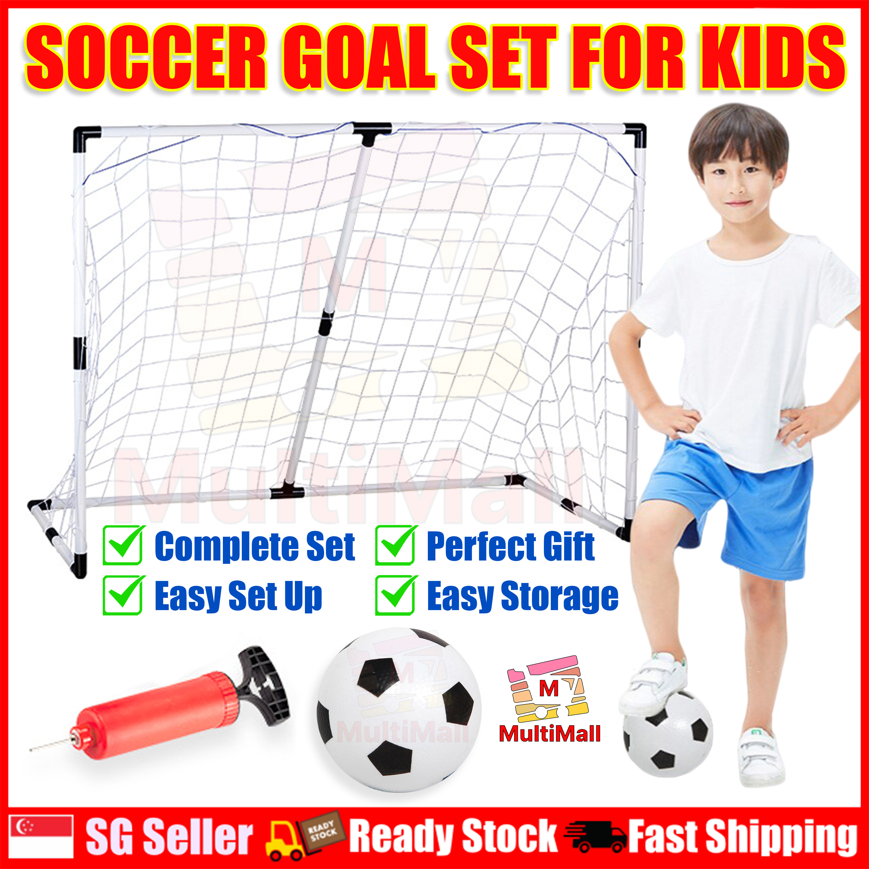 Kids Soccer Goal Set Portable Soccer |Mini Football Set Outdoor Indoor ...