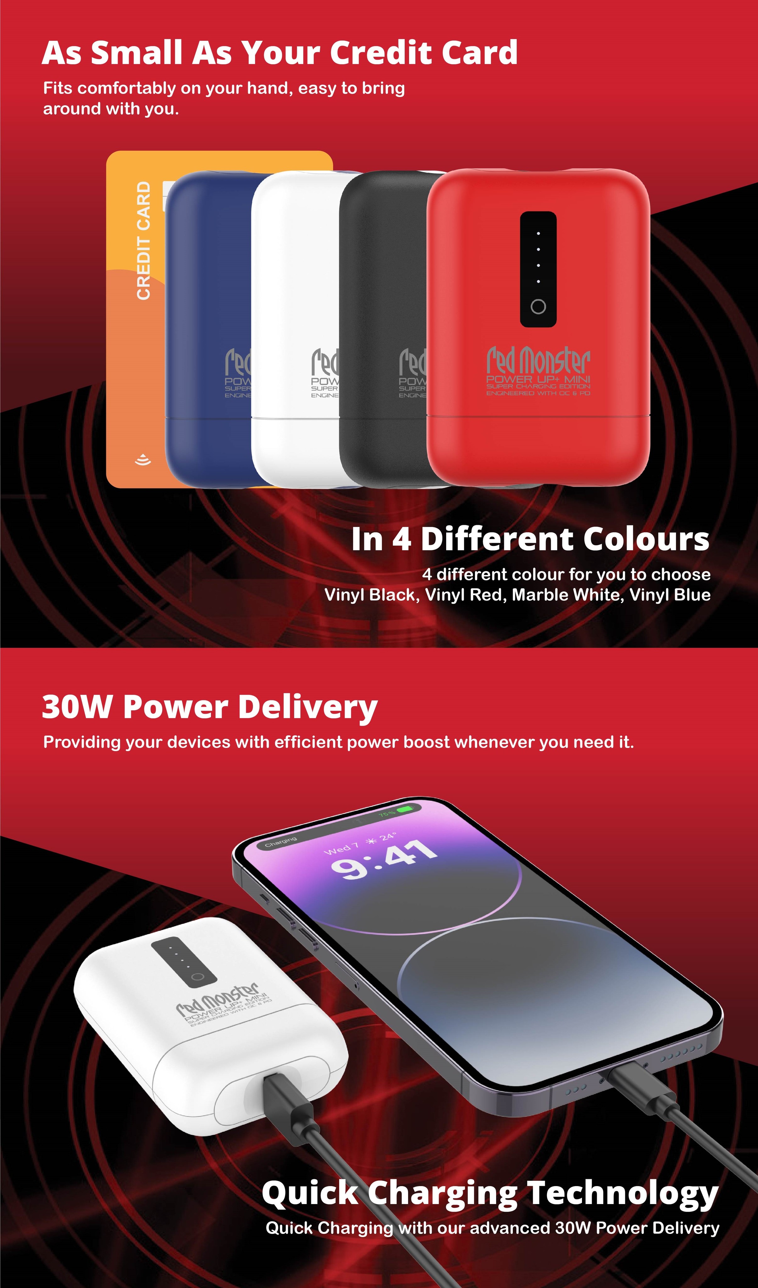 RedMonster Power Up+ Mini™ Super Charging Edition Engineered with QC ...