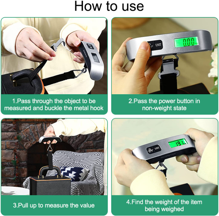 Digital Luggage Weighing Scale - Portable Small Weight Measurement Mini ...