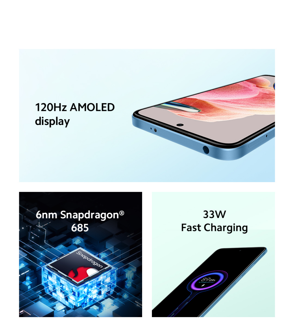 Redmi Note 12 8GB+256GB/6GB+128GB/4GB+128GB Global Version (1 Year ...