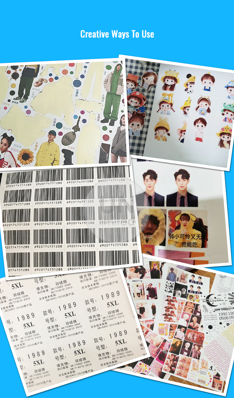 🇸🇬【50/100Sheets】A4 Sticker Label Paper Sheets / Glossy Full Page / Printing Paper / Waybill ...