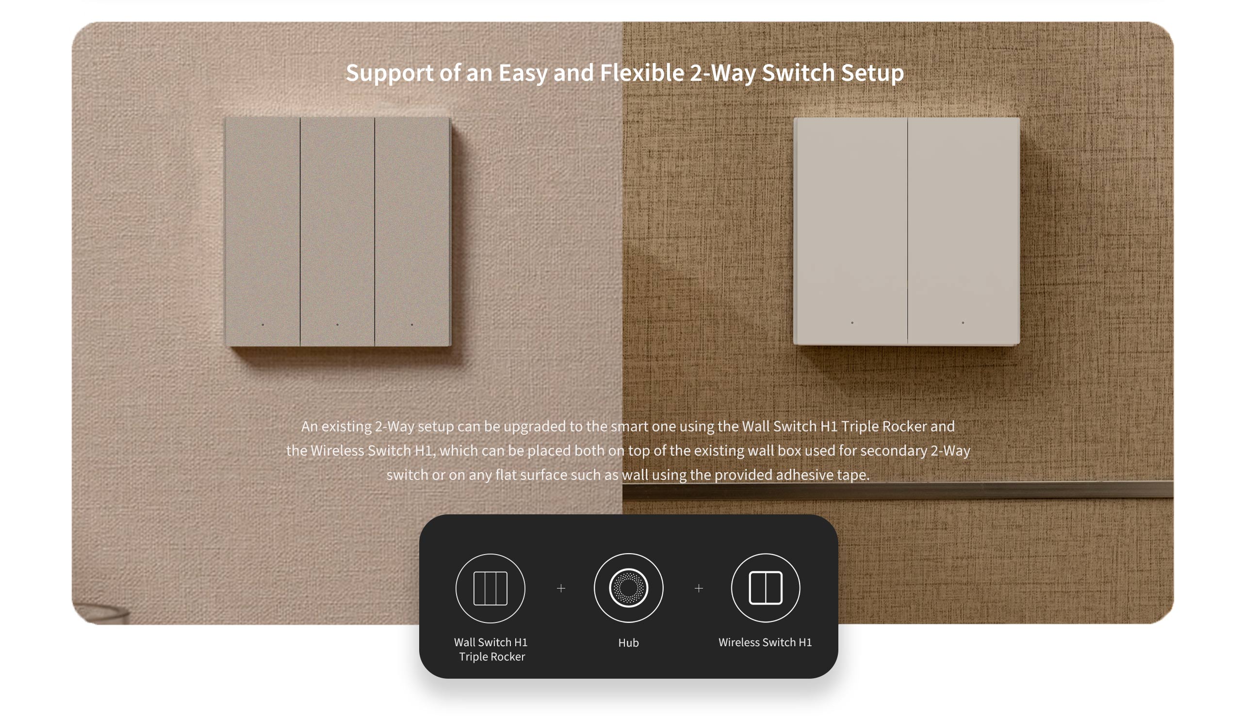AQARA H1 Smart Wall Switch Triple Rocker Smart Zigbee Switch No Neutral ...