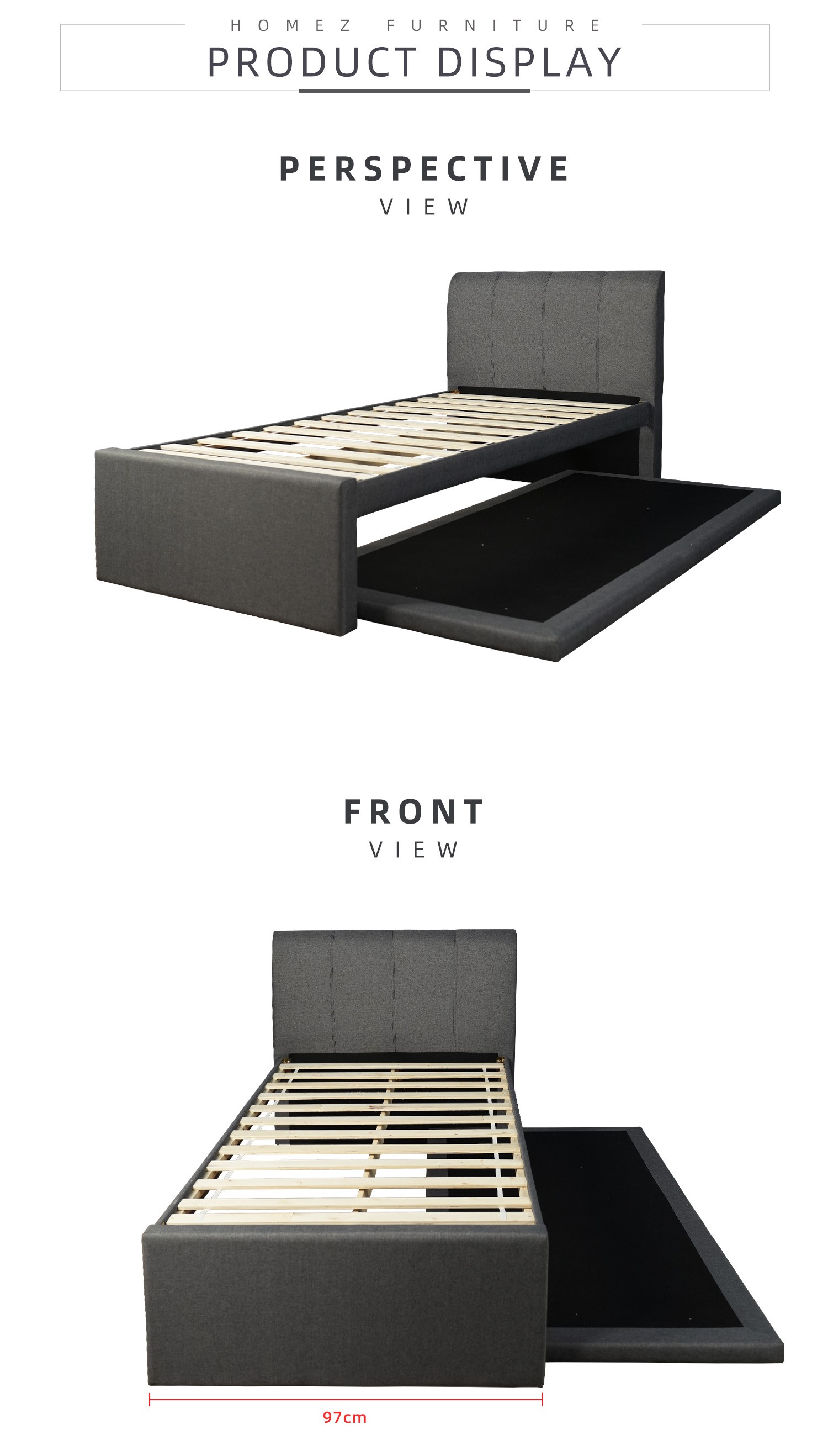 [FREE INSTALLATION] Homez Divan Single Size Bed Frame Pull Out Bed ...
