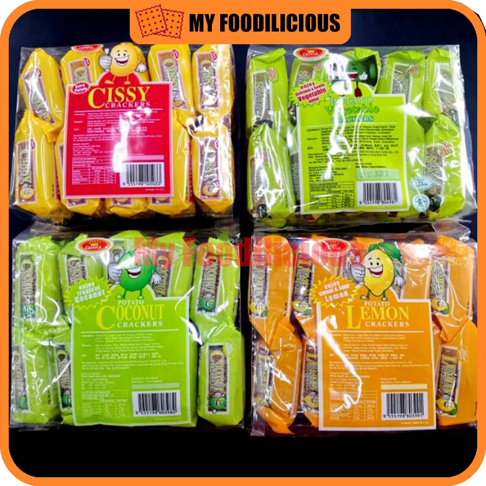 CISSY Extra Potato / Coconut /Lemon / Vegetable Crackers 32g x 10packs ...