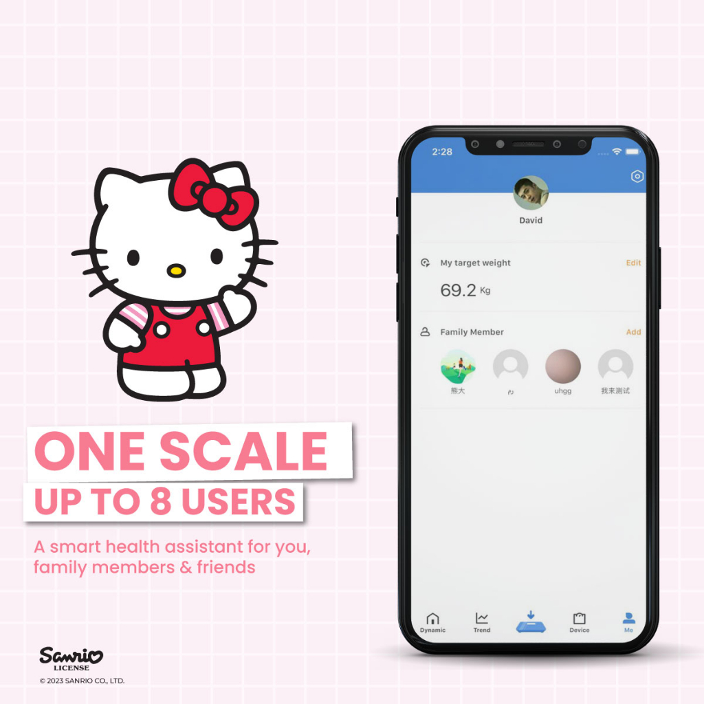 Russell Taylors x Sanrio Hello Kitty Body Fat Smart Bluetooth Weighing ...